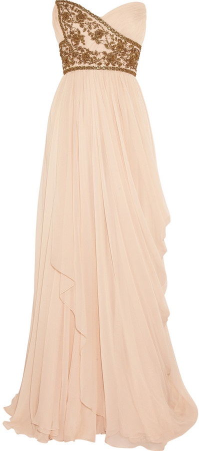 Fabulosos vestidos de fiesta color piel, te van a encantar! | AquiModa.com